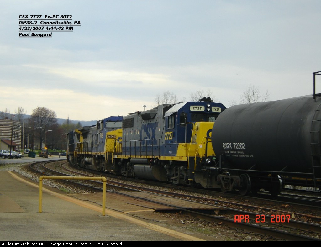 CSX 2727 Ex-PC 8072 GP38-2 April 23, 2007